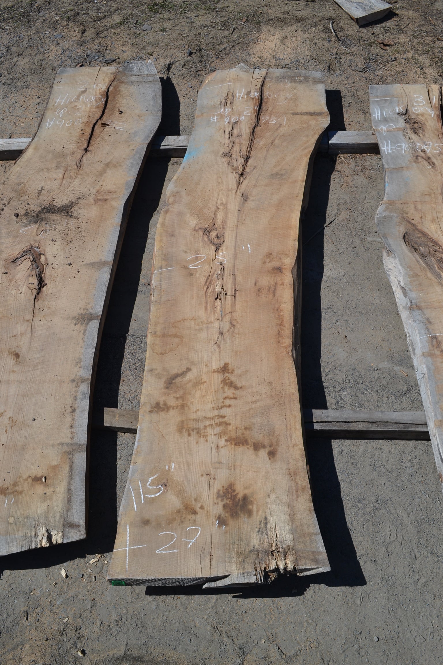 Hickory Slabs width ranging from 25'' to 30'' – can-am logs & lumber