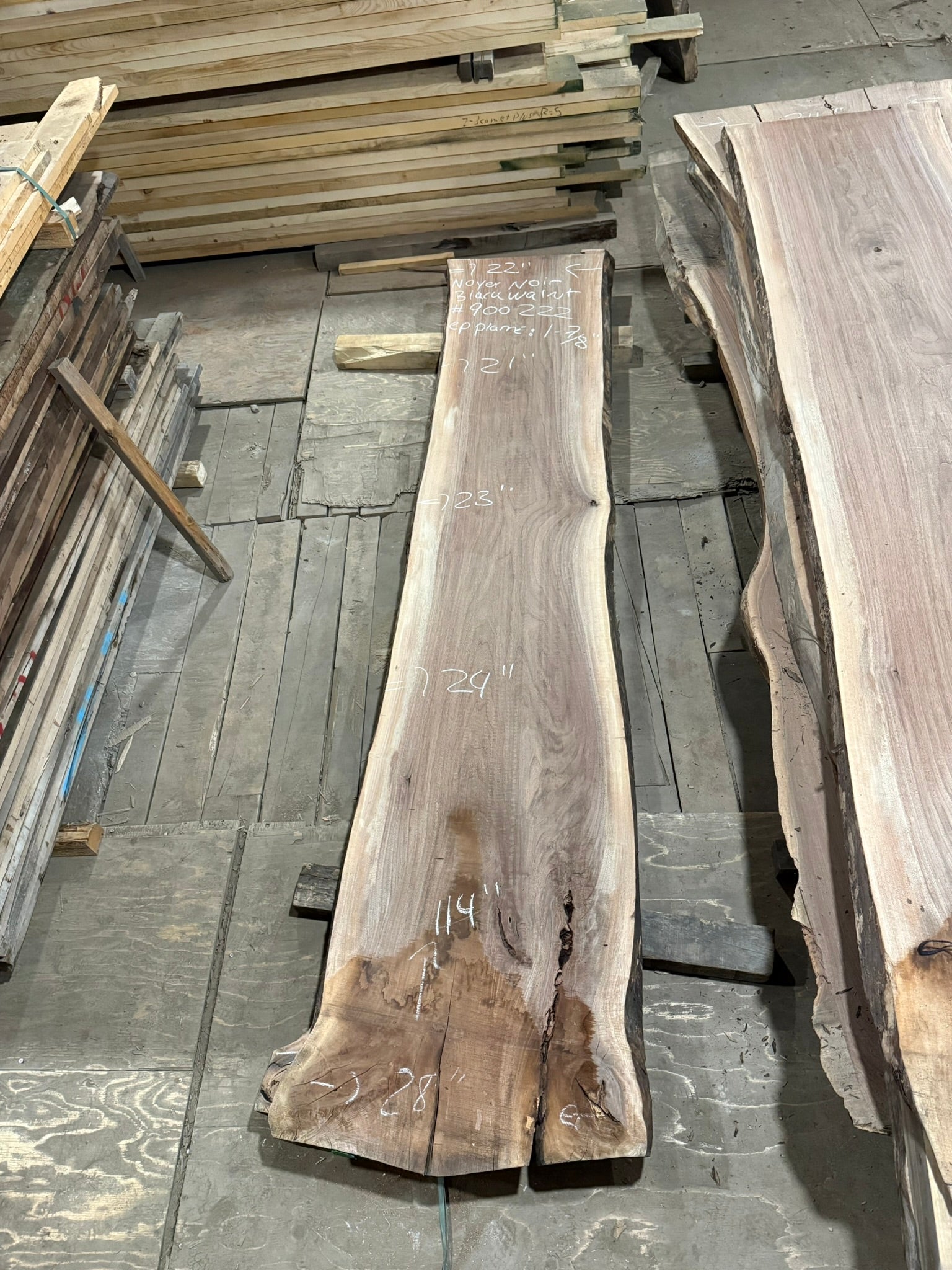 Planed Black Walnut Slab (#900222) – can-am logs & lumber